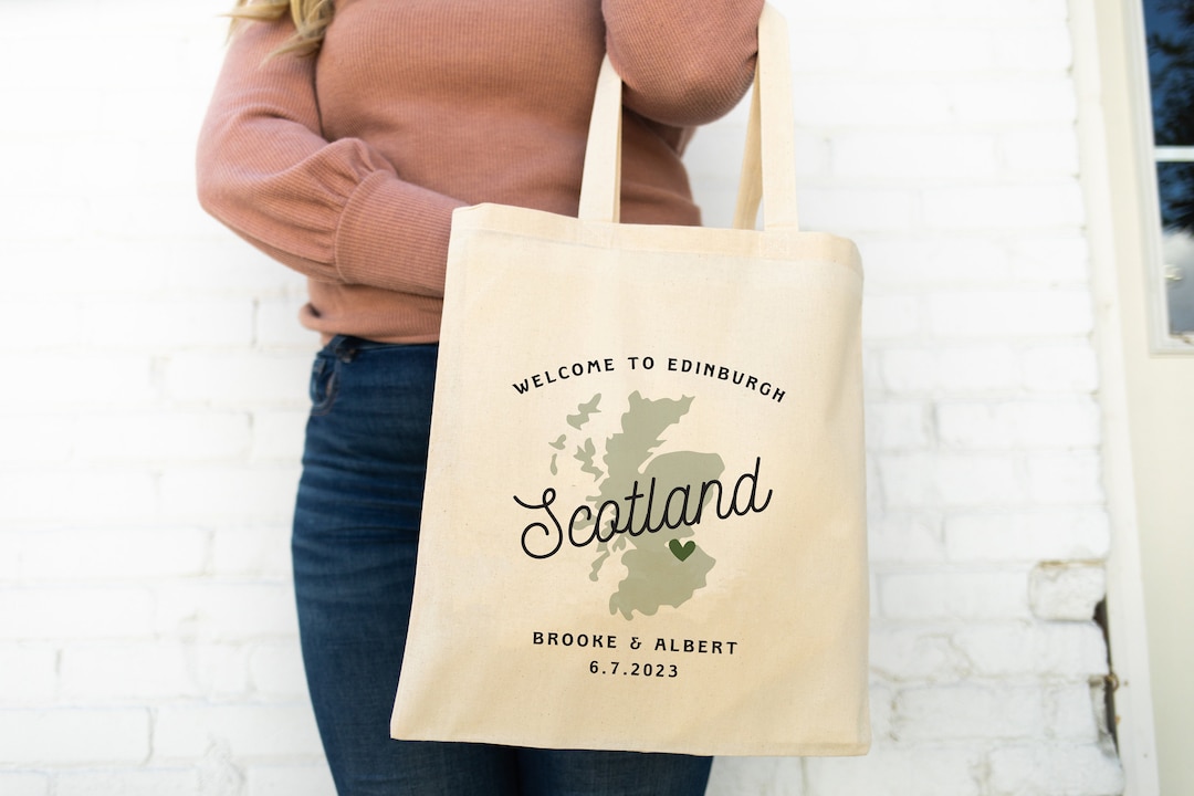 Scotland Wedding Tote - Custom Wedding Tote Bag - Destination Wedding ...