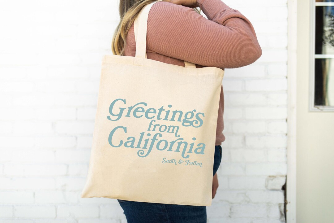 California Wedding Tote - Custom Wedding Tote Bag - Wedding Favor ...