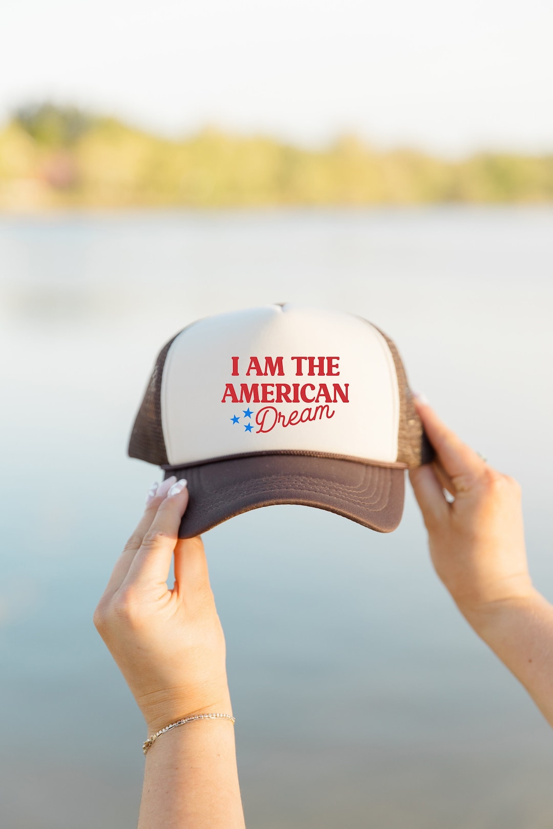 I Am the American Dream Trucker Hat - Custom Trucker Hat - Fourth of ...