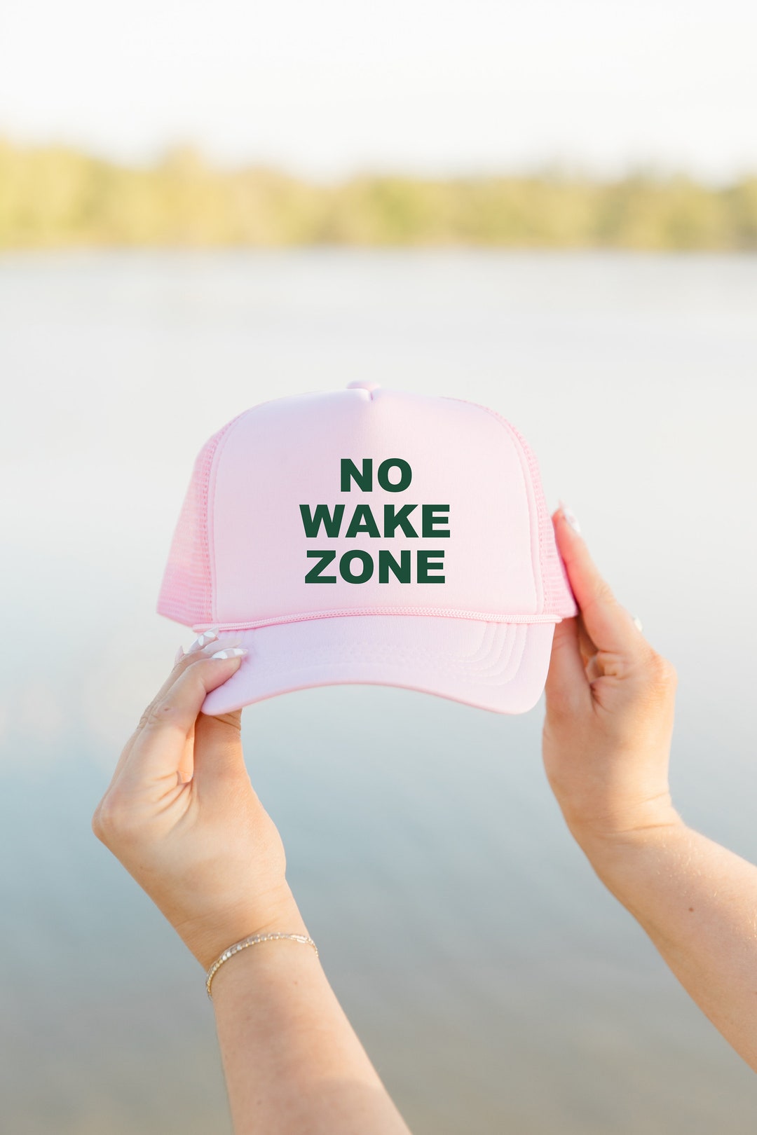 No Wake Zone Trucker Hat - Custom Trucker Hat - Bachelorette Hat - Boat ...
