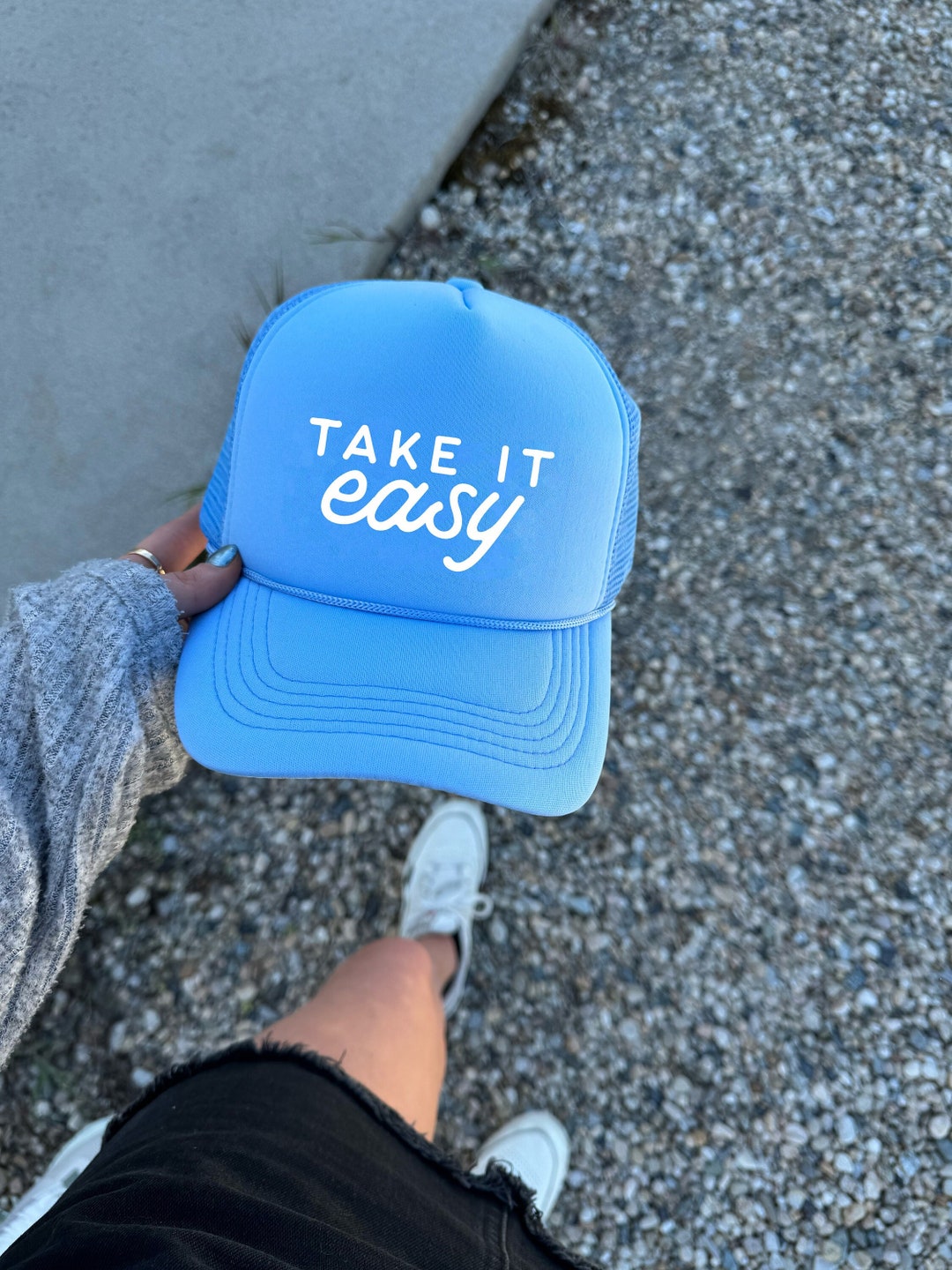 Take It Easy Trucker Hat Custom Trucker Hat Bachelorette Hat Western ...