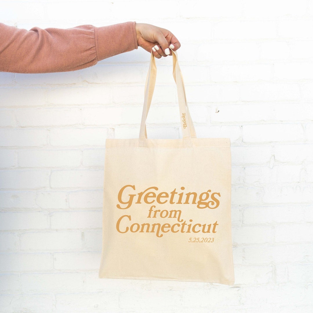Connecticut Wedding Tote - Custom Wedding Tote Bag - Wedding Favor ...