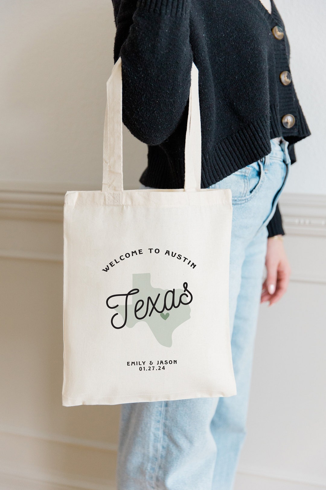 Texas Wedding Tote - Custom Wedding Tote Bag - Texas Wedding Favor ...