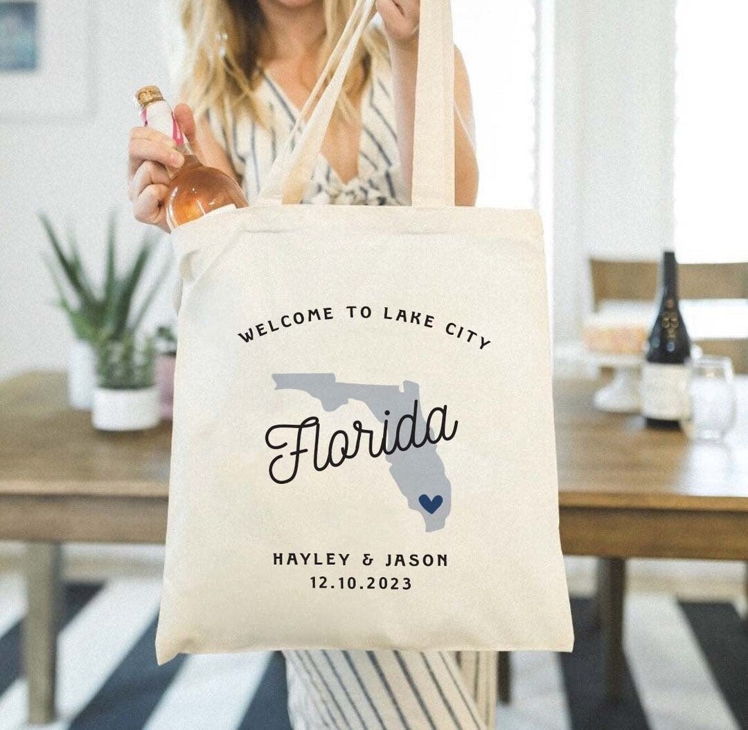 Florida Wedding Tote - Custom Wedding Tote Bag - Florida Wedding Favor ...
