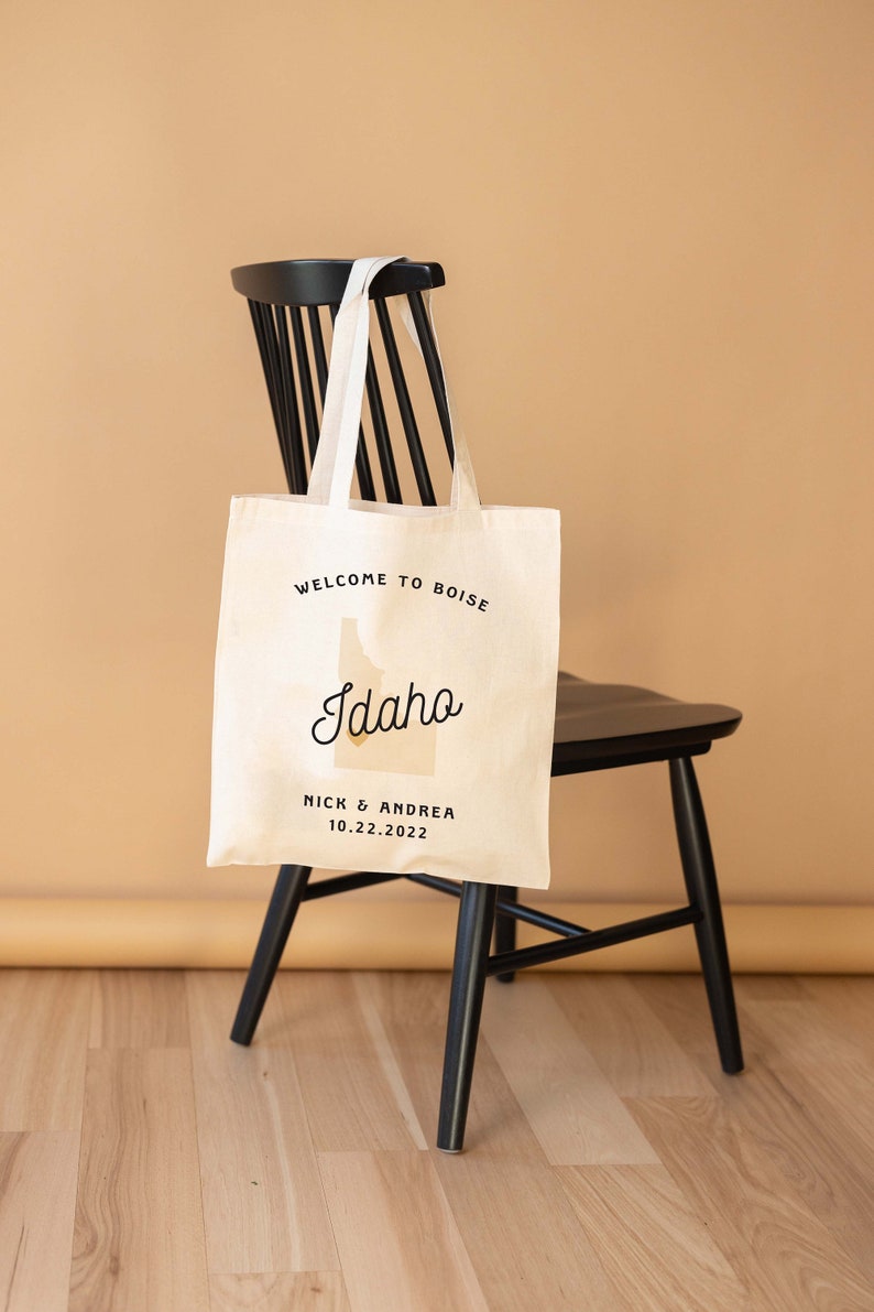 Idaho Wedding Tote - Custom Wedding Tote Bag - Idaho Wedding Favor ...