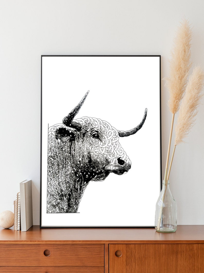 Print - Bull Portrait --- A4 Poster - - Etsy