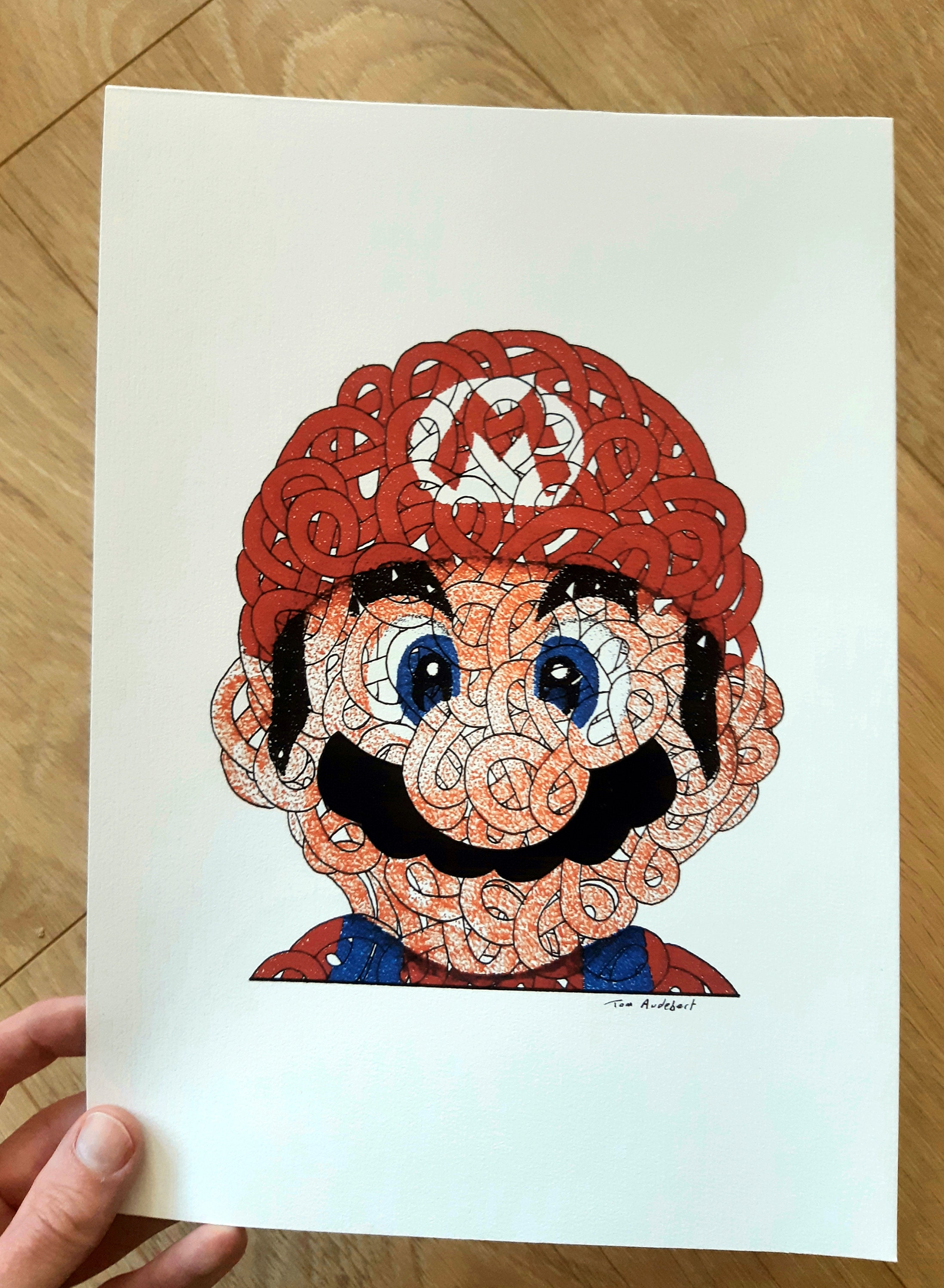 Mario Portrait Mario Collection 1 A4 Poster Limited Edition Lineart ...