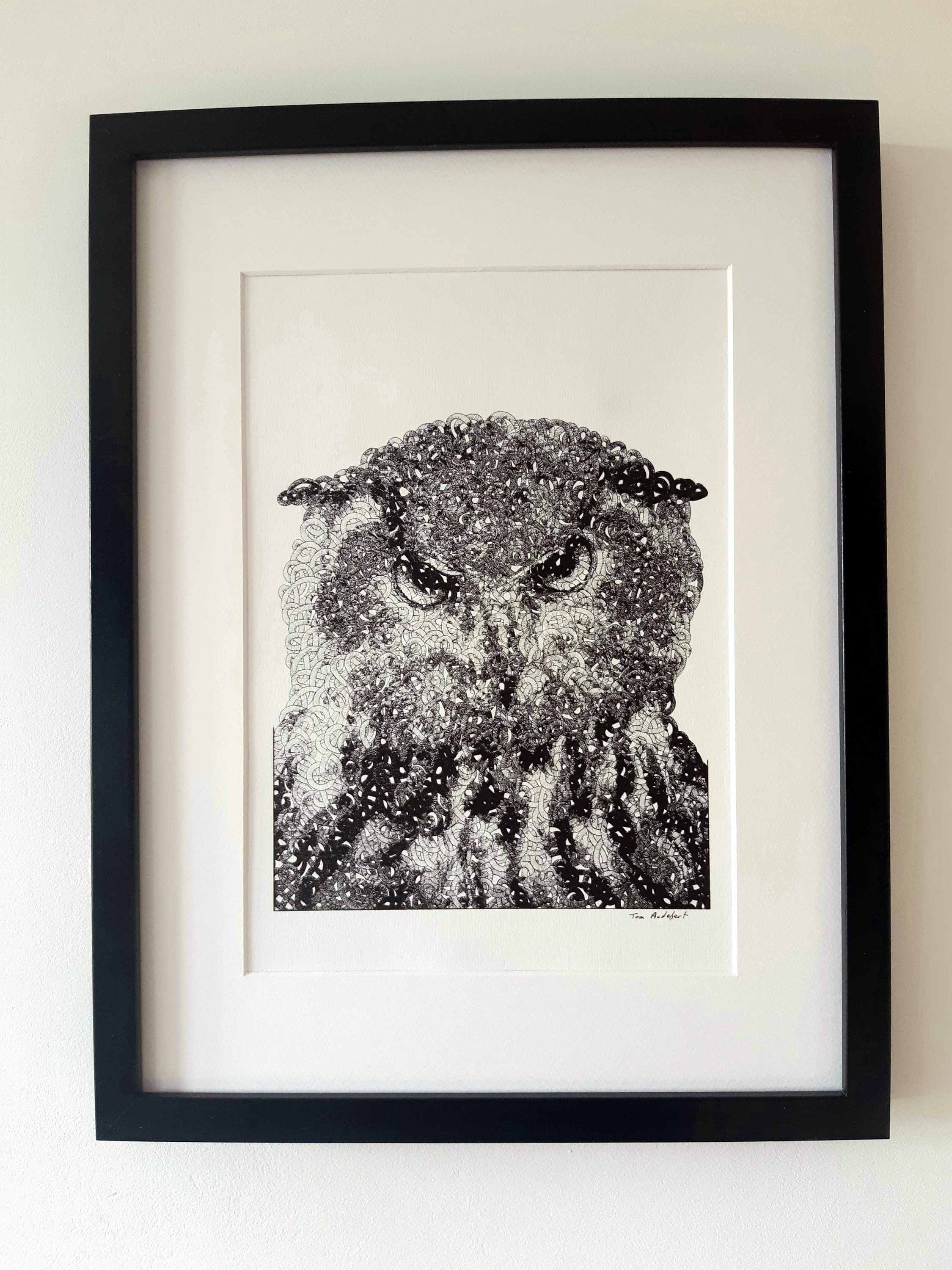 Pet Portraits Art & Collectibles Owl Animal art Portrait Limited ...