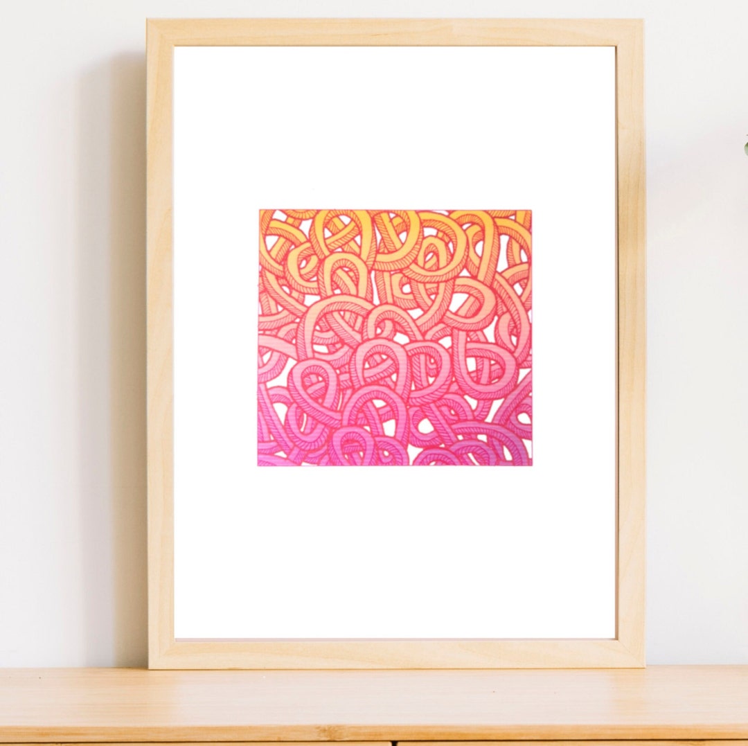 Print A4 Poster Gradient Line Art Geometric Shape - Etsy