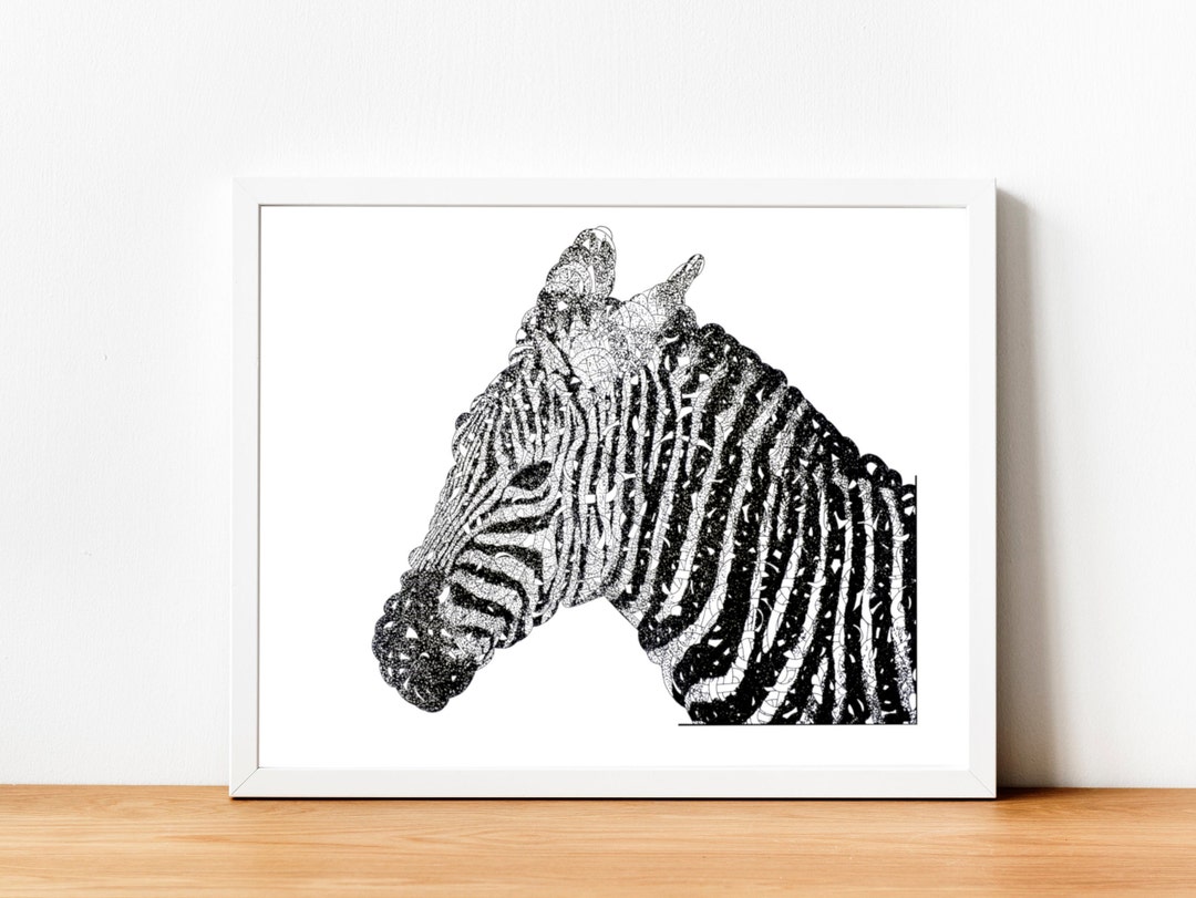 Print Zebra Portrait A4 Poster - Etsy