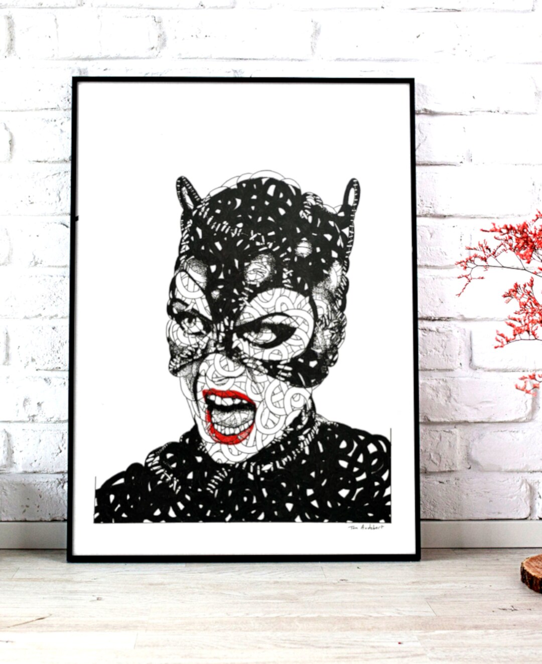 Print - Portrait of Catwoman -- A4 Poster - - Etsy UK