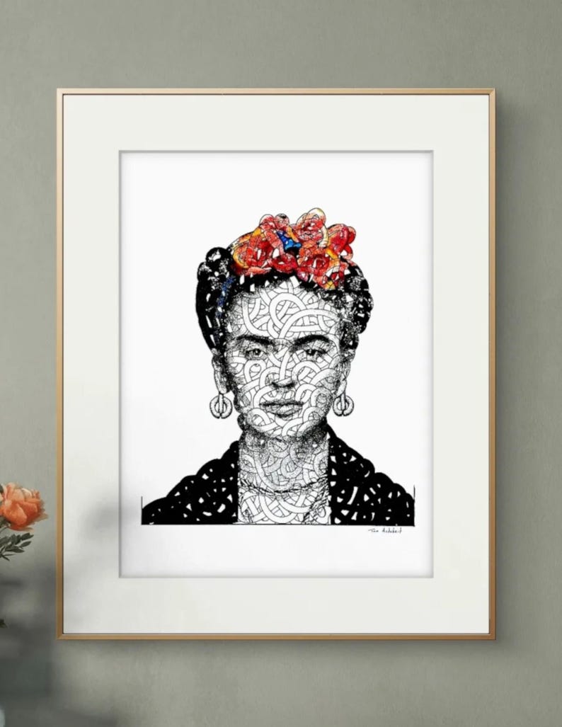 Print - Portrait of Frida Kahlo --- A4 Poster - Etsy