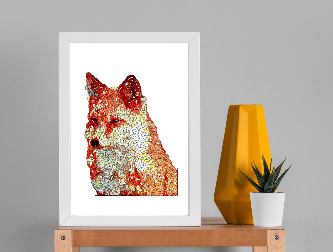 Print Fox Portrait A4 Poster - Etsy