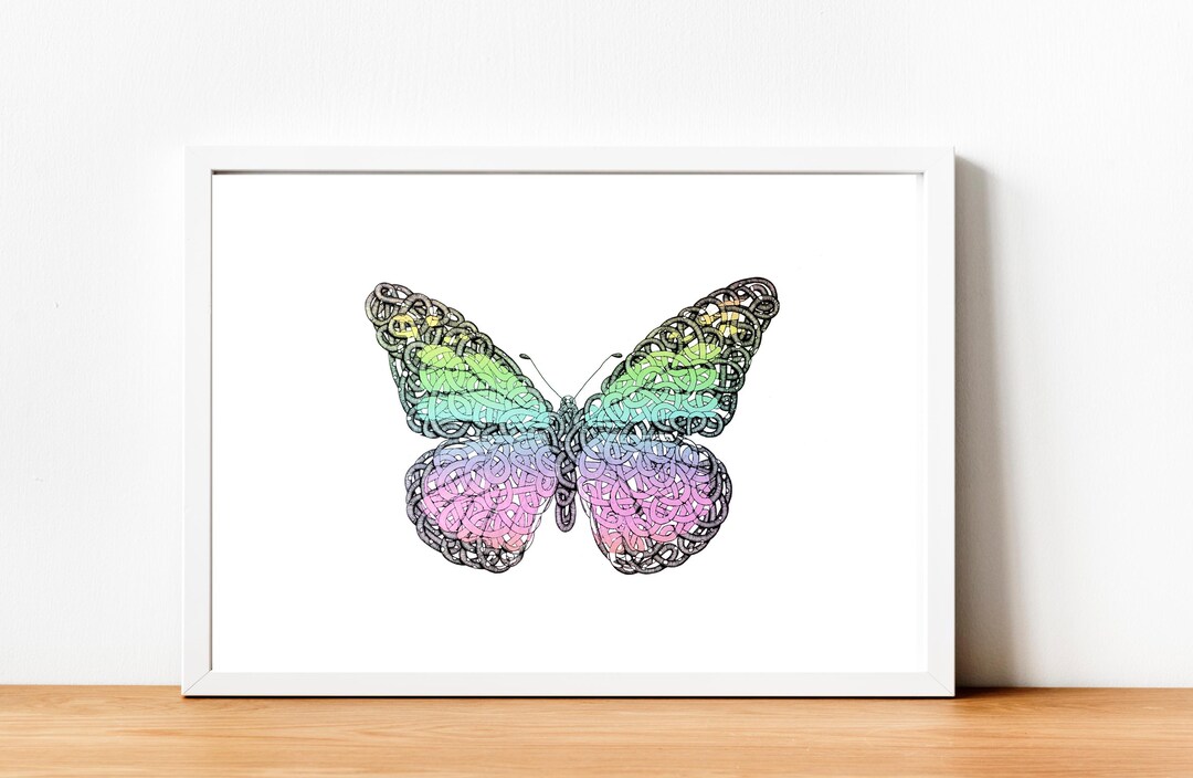 Print - Butterfly - Drawing - A4 Poster - Etsy