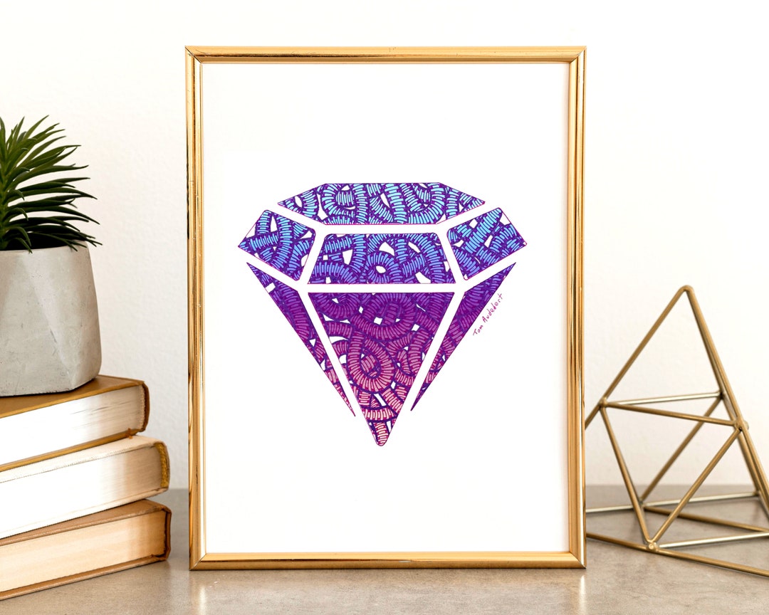 A4 Poster Diamond Geometric Shape Gradient Limited - Etsy