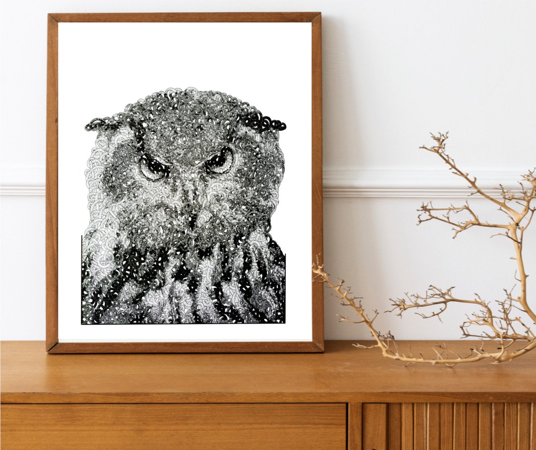 Owl A4 Poster Limited Edition Portrait Animal Art - Etsy