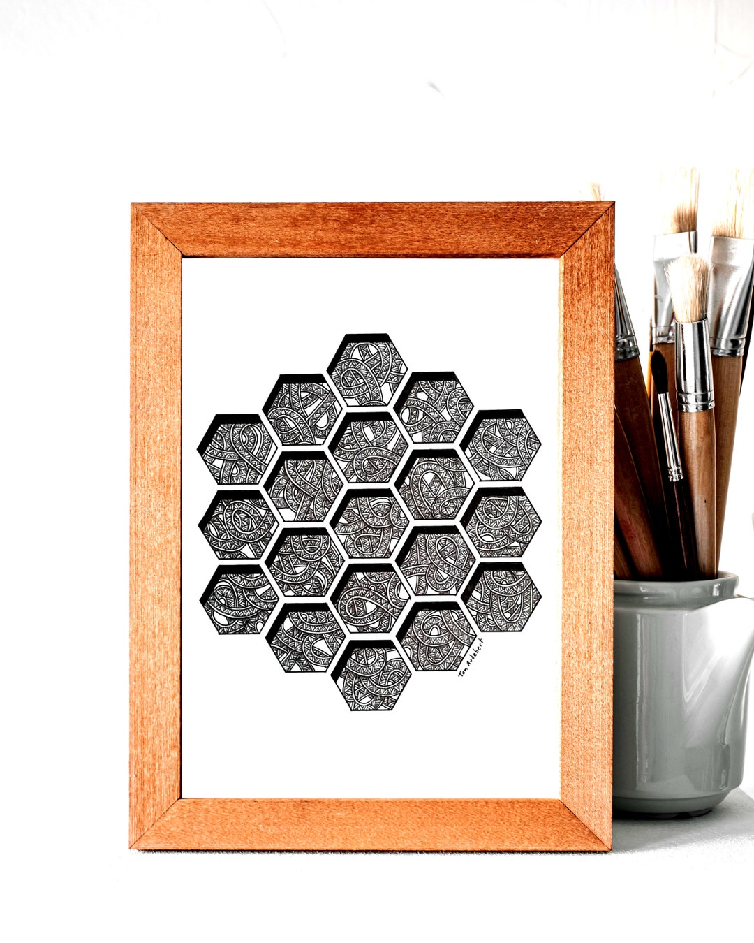 Honeycomb --- Hexagons --- A4 Poster --- Lineart - Etsy