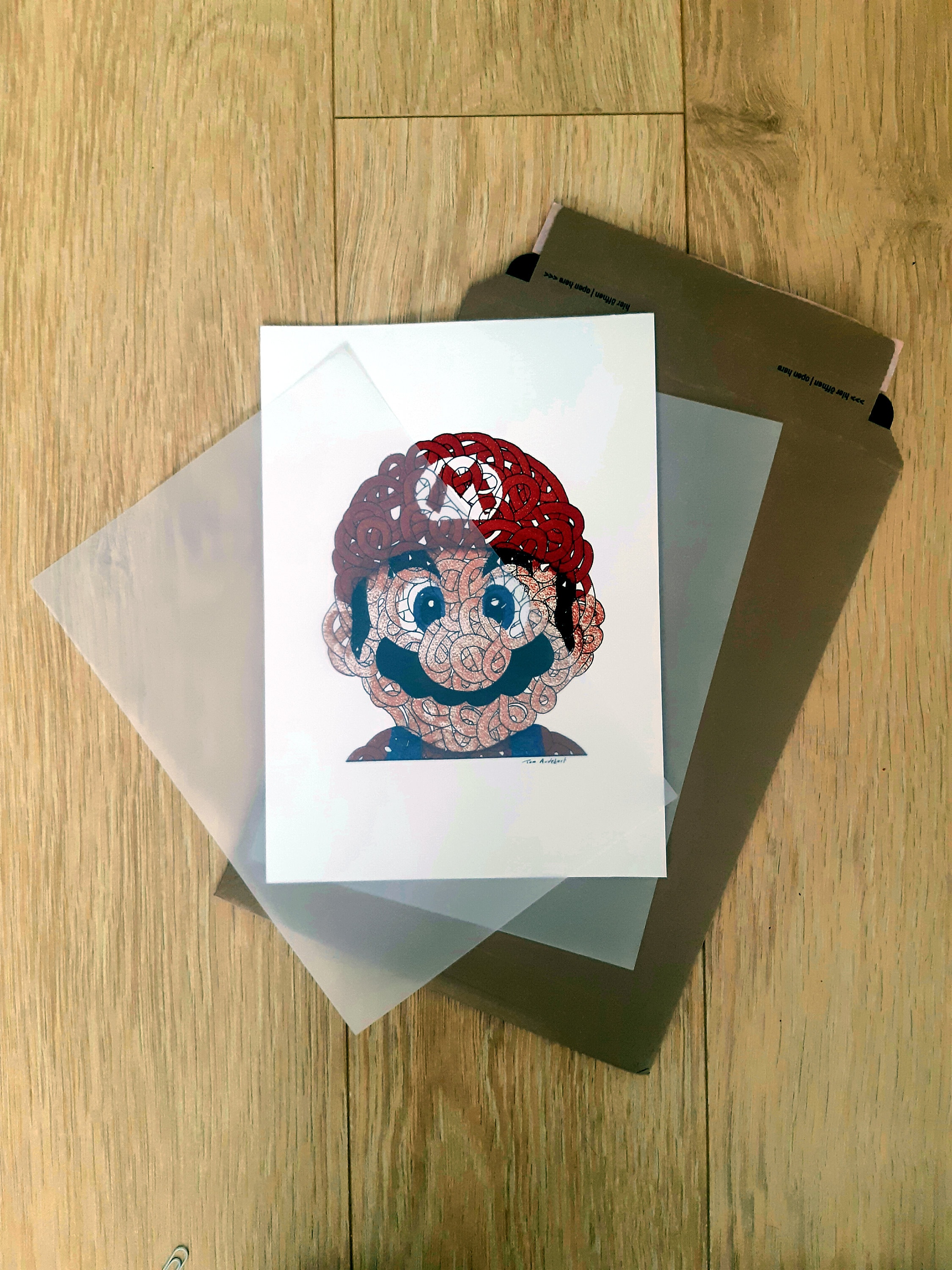 Mario Portrait Mario Collection 1 A4 Poster Limited Edition Lineart ...