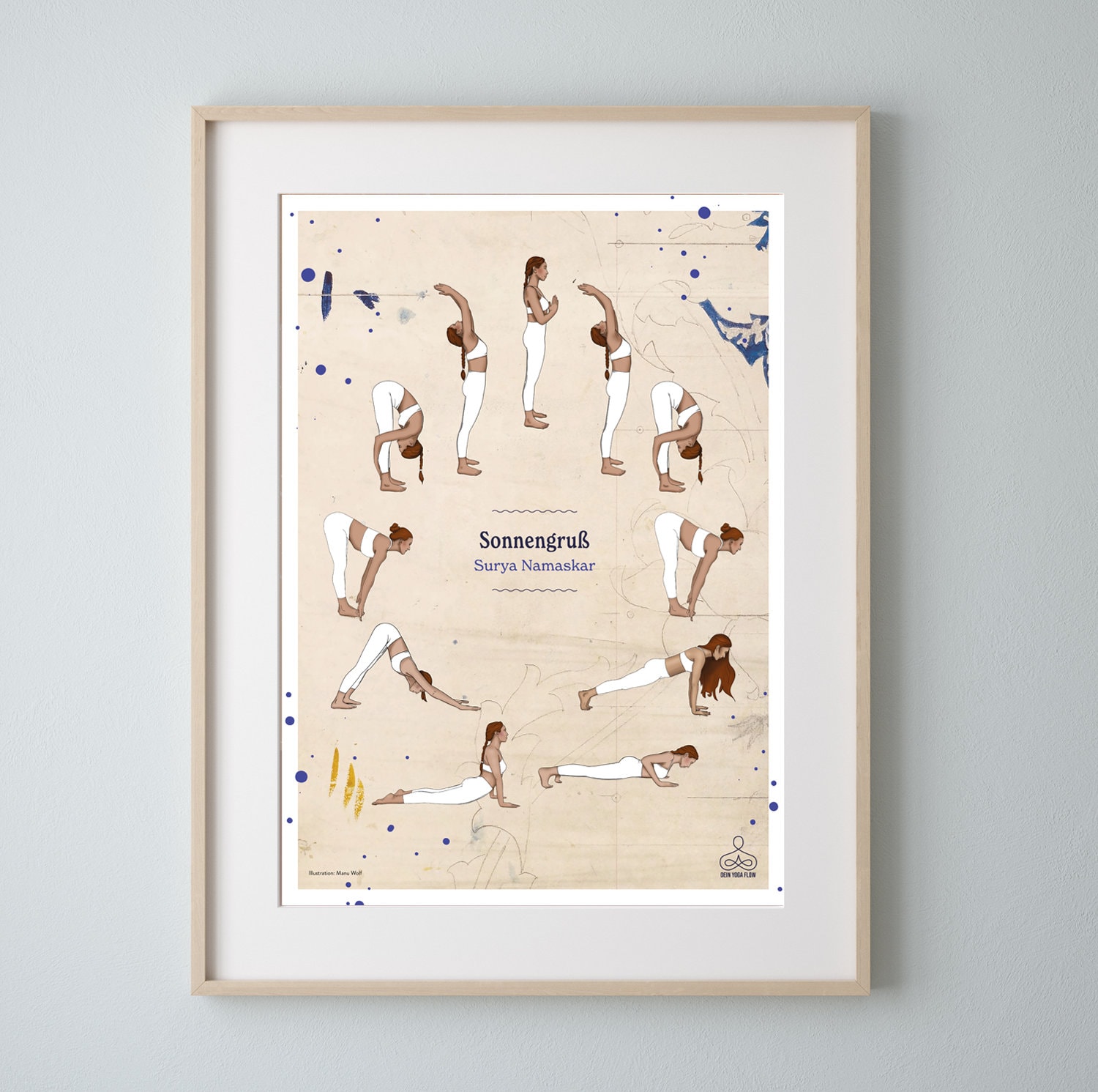 Yoga Poster, Asana Poster, Sun Salutation, Yoga Wall Art, Printable ...