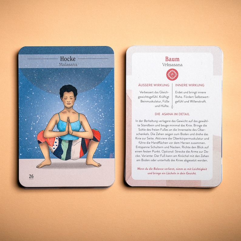 Yoga Asana Karten - Asana Kartenset - Yoga Flow - Yoga Geschenk - für ...