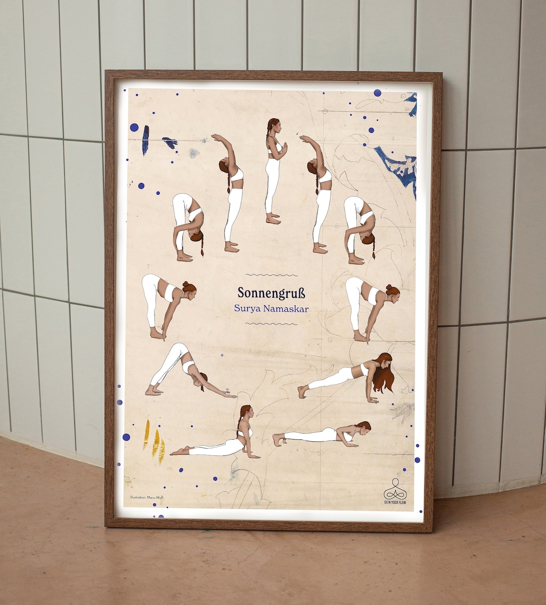 Yoga Poster, Asana Poster, Sun Salutation, Yoga Wall Art, Printable ...