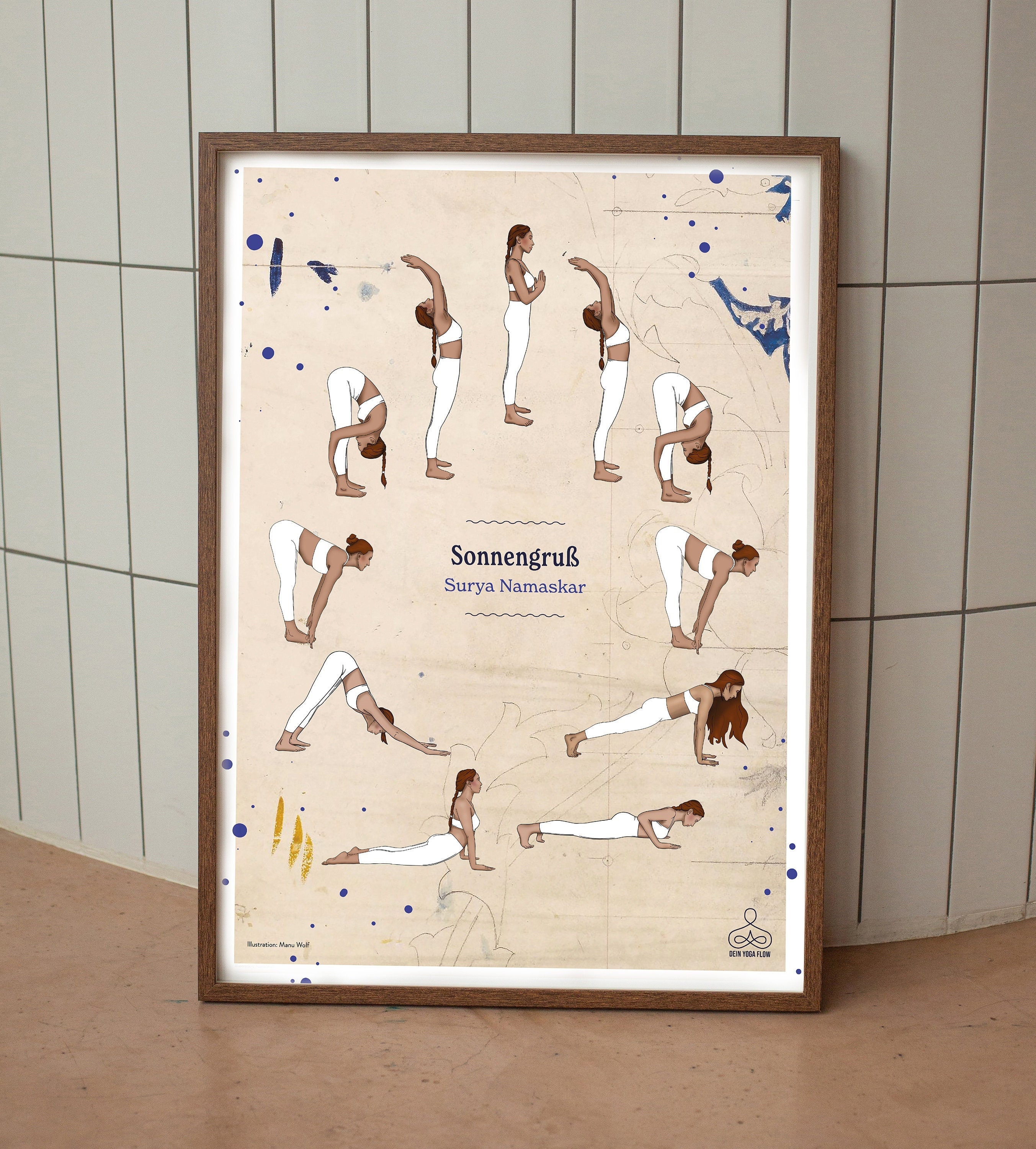 Yoga Poster, Asana Poster, Sun Salutation, Yoga Wall Art, Printable ...