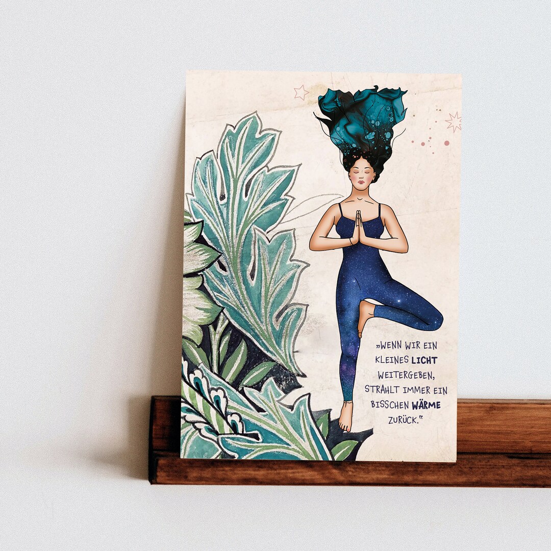 YOGA POSE KARTE Postkarte Asana Illustration Zitat - Etsy.de