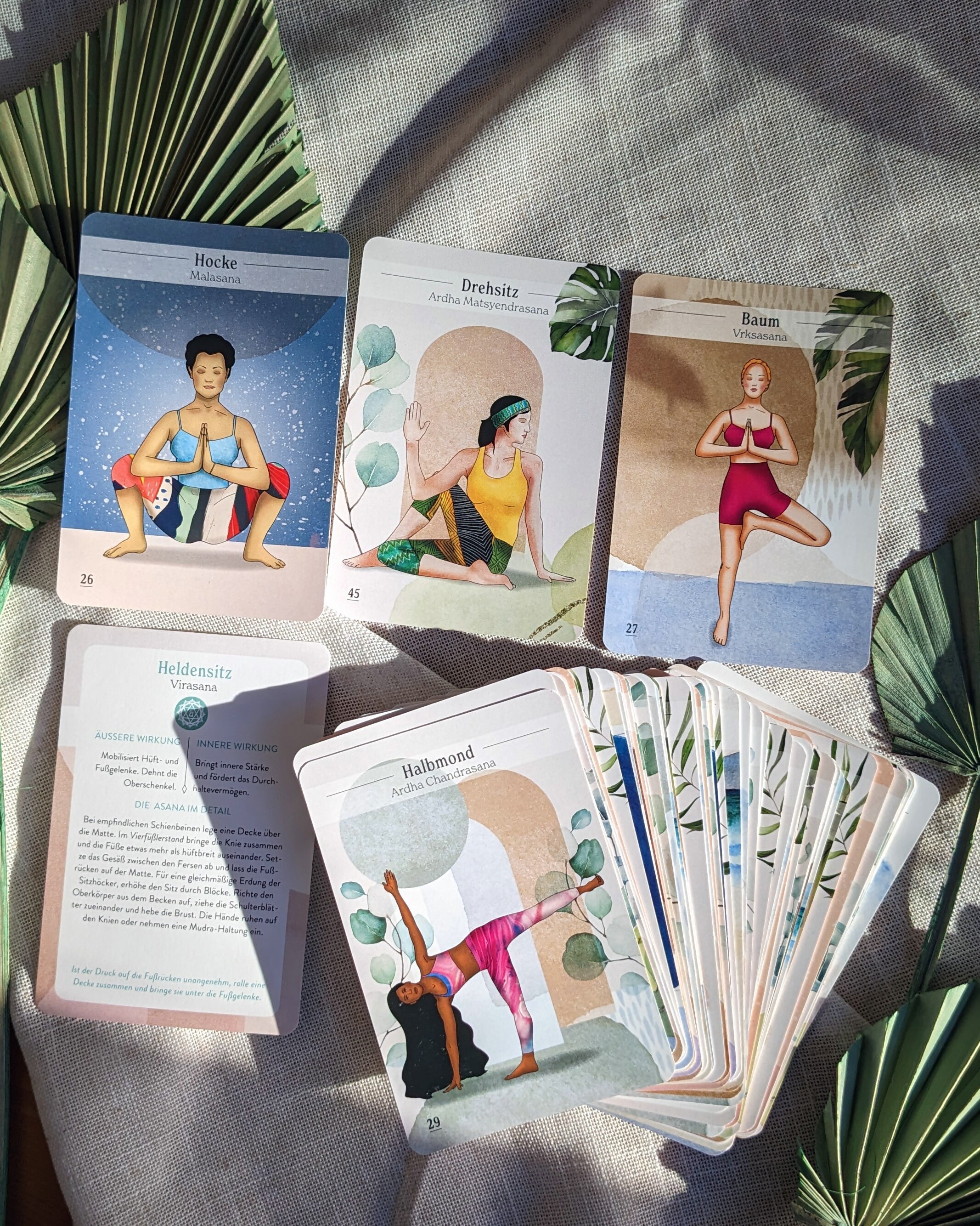 YOGA ASANA KARTEN - Karten Set für Anfänger u. Yogalehrer - Yoga ...