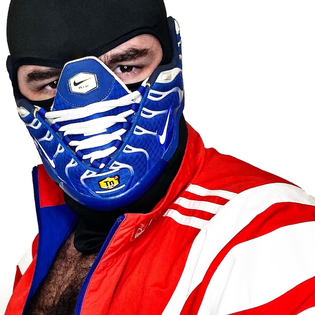 Nike Air Max Tn Game Royal Mask Handmade From Up-cycled Nike - Etsy