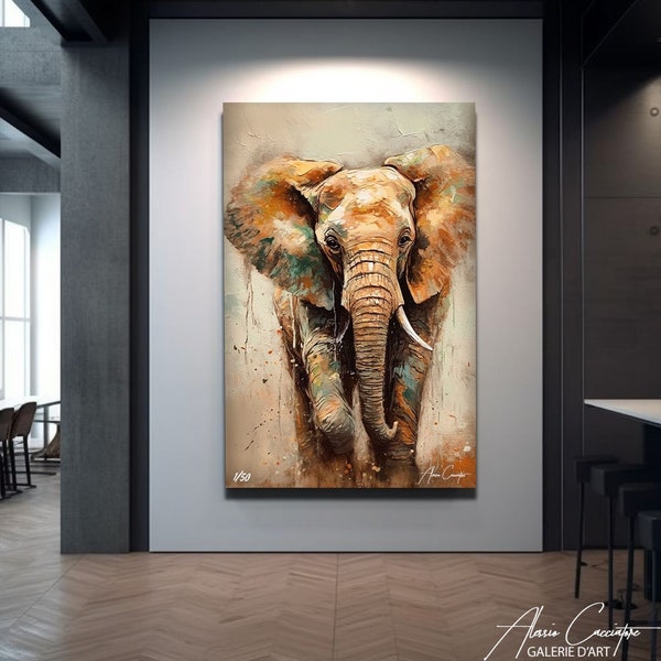 Large Elephant Painting - Etsy
