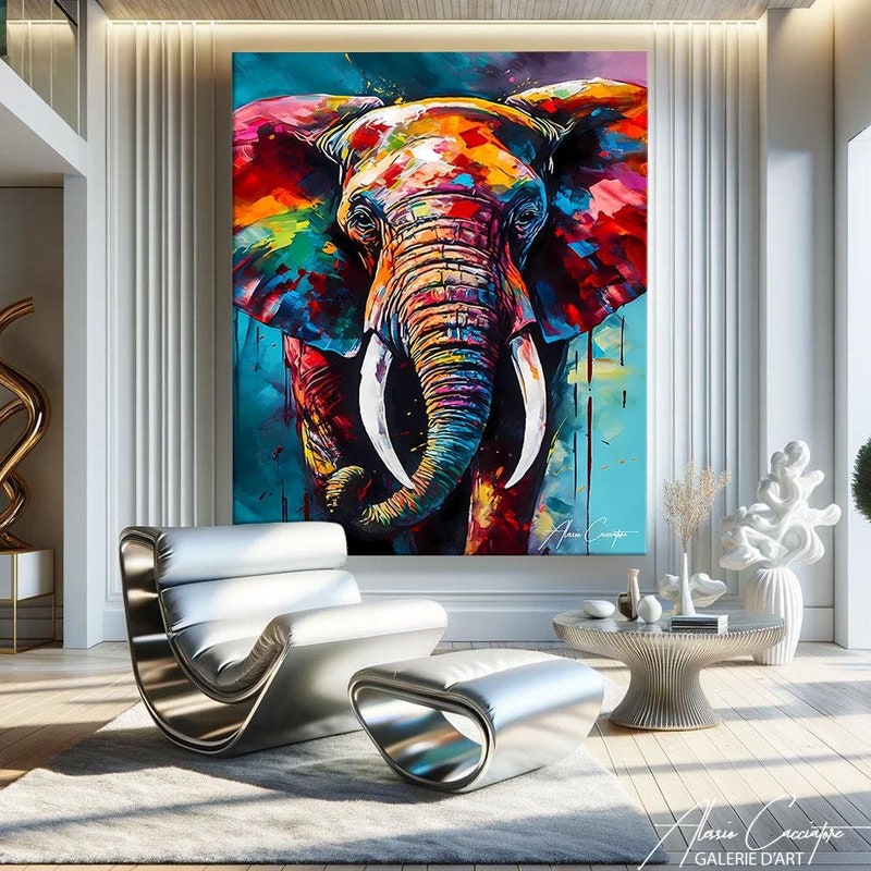 Large Elephant Painting - Etsy