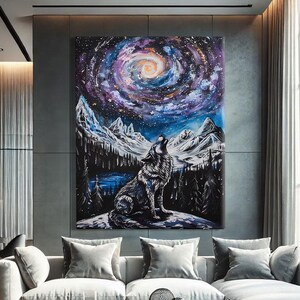 Wolf Moon Wall Art, Celestial Art Print, Moon Art Print, Wolf Print ...