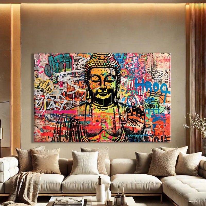 Mid Century Buddha Art - Etsy