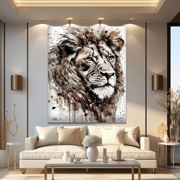 Lion Canvas - Etsy