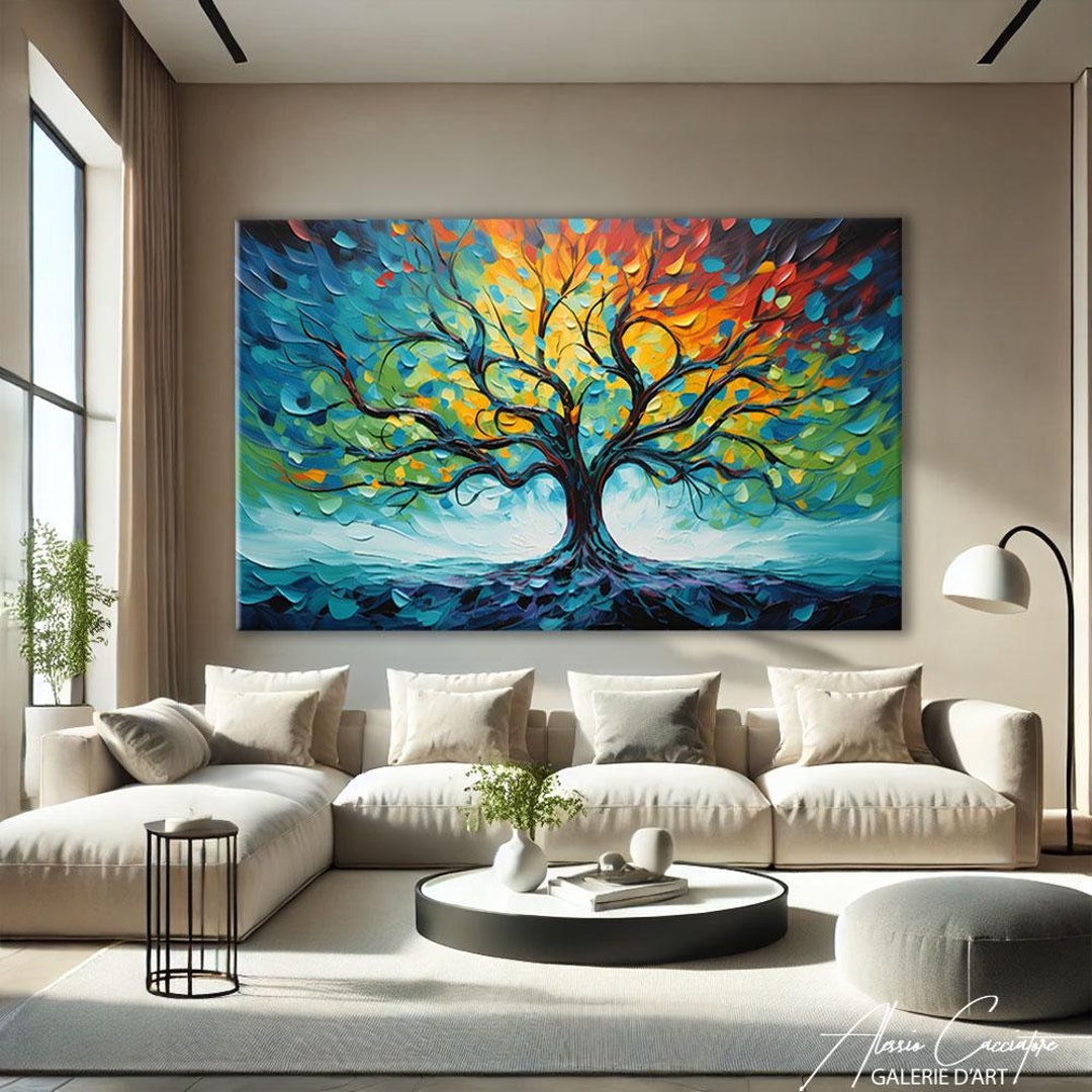 Celtic Tree of Life Wall Art Colorful, Tree of Life Canvas Wall Art ...