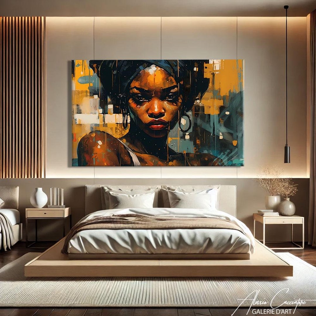 African Abstract Art Print, Black Women Art Prints, Oversized Wall Art ...
