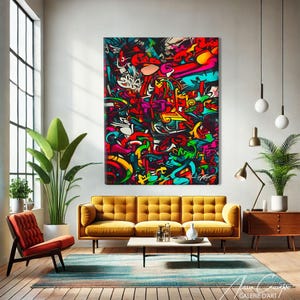 Painting Graffiti Art Canvas Original, Urban Art Print Framed, Graffiti ...