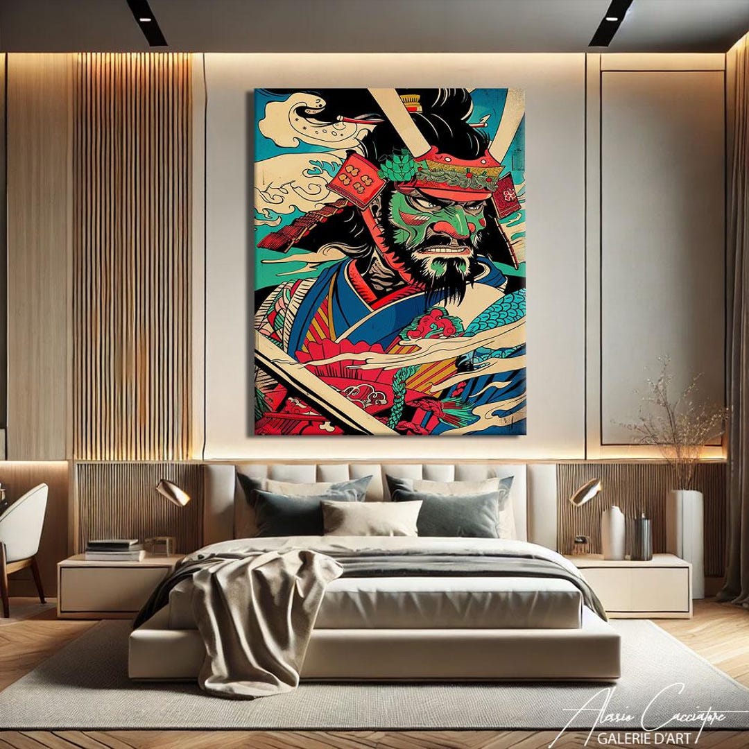 Japanese Samurai Art Print, Asian Art Print, Japanese Wall Art Samurai ...