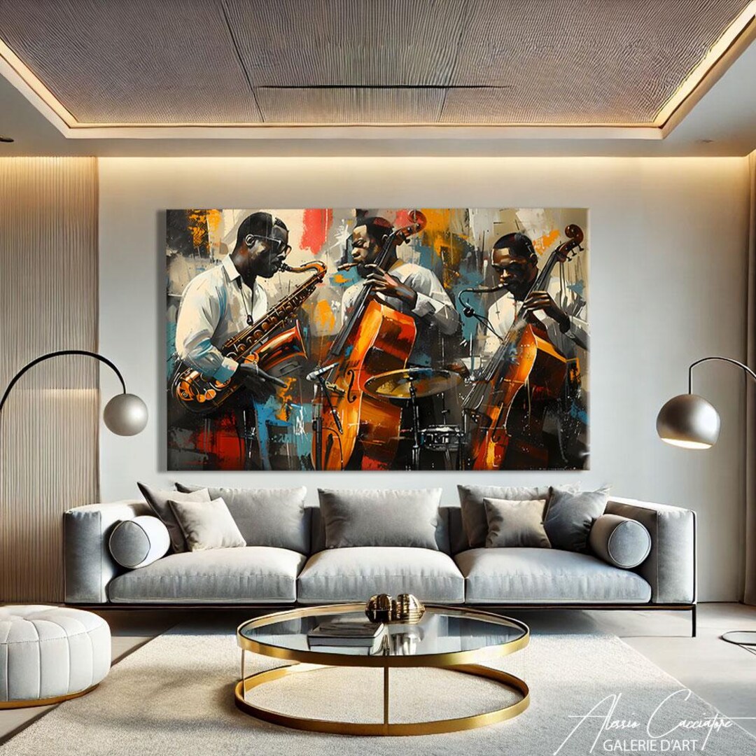 Jazz Music Wall Art Modern, Music Studio Decor, African American Art ...