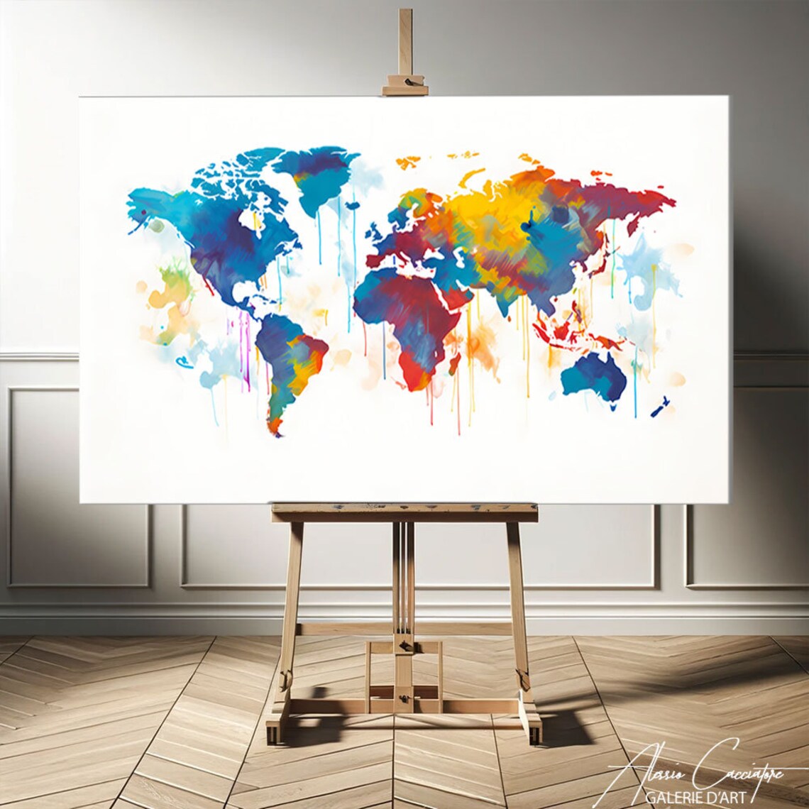 World Map Wall Art Extra Large Abstract, Map of the World Wall Art ...