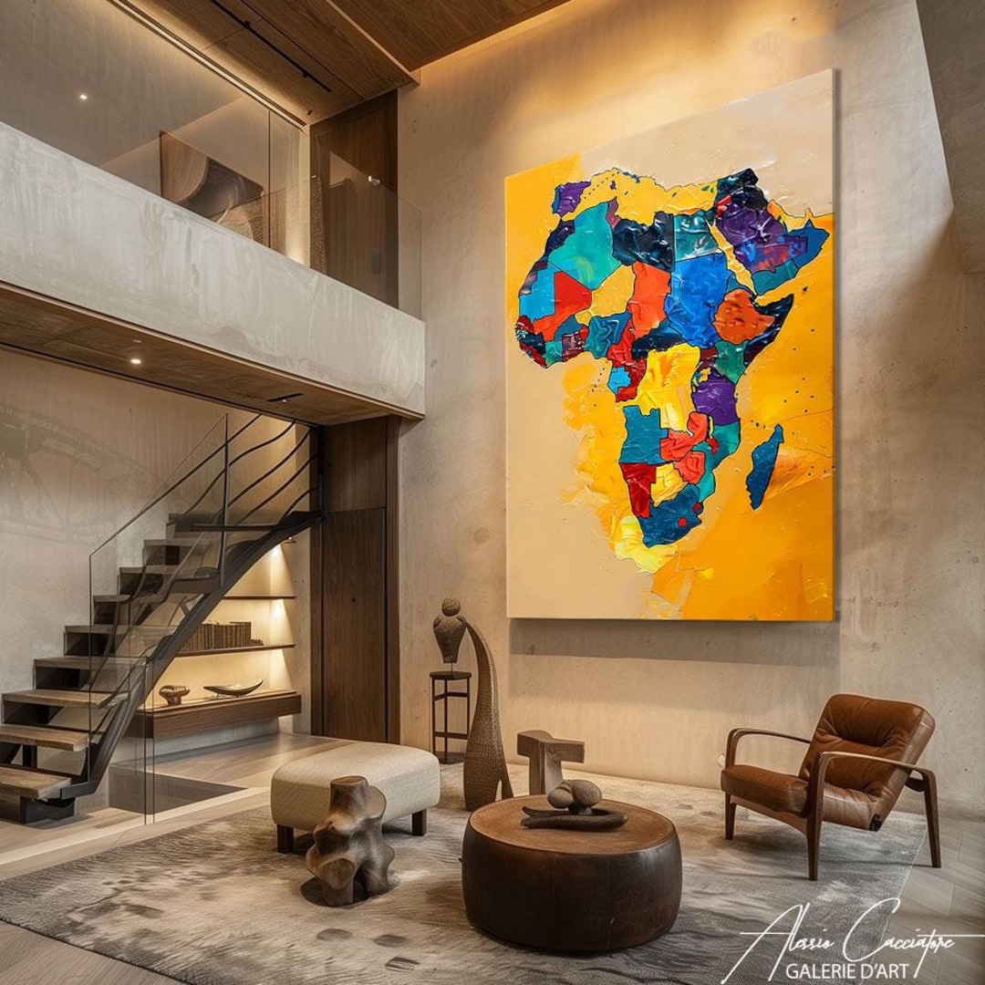 Africa Map Art for Wall, African Map Wall Art, Africa Wall Art Prints ...