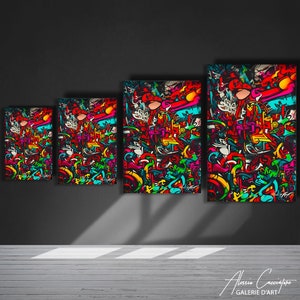 Painting Graffiti Art Canvas Original, Urban Art Print Framed, Graffiti ...