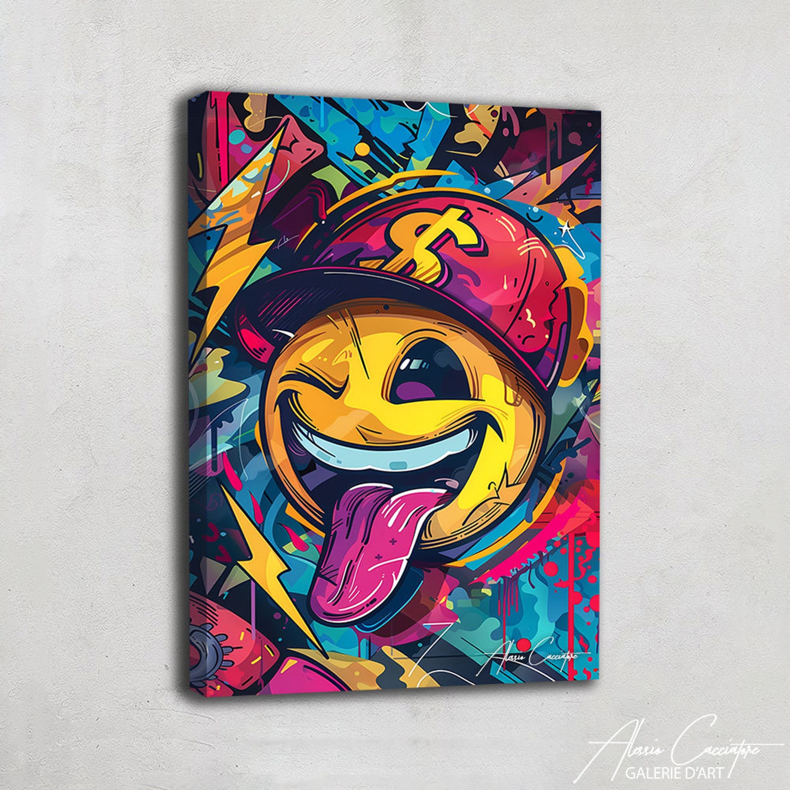 Smiley Face Art Print, Colorful Pop Art Prints, Hypebeast Decor Wall ...