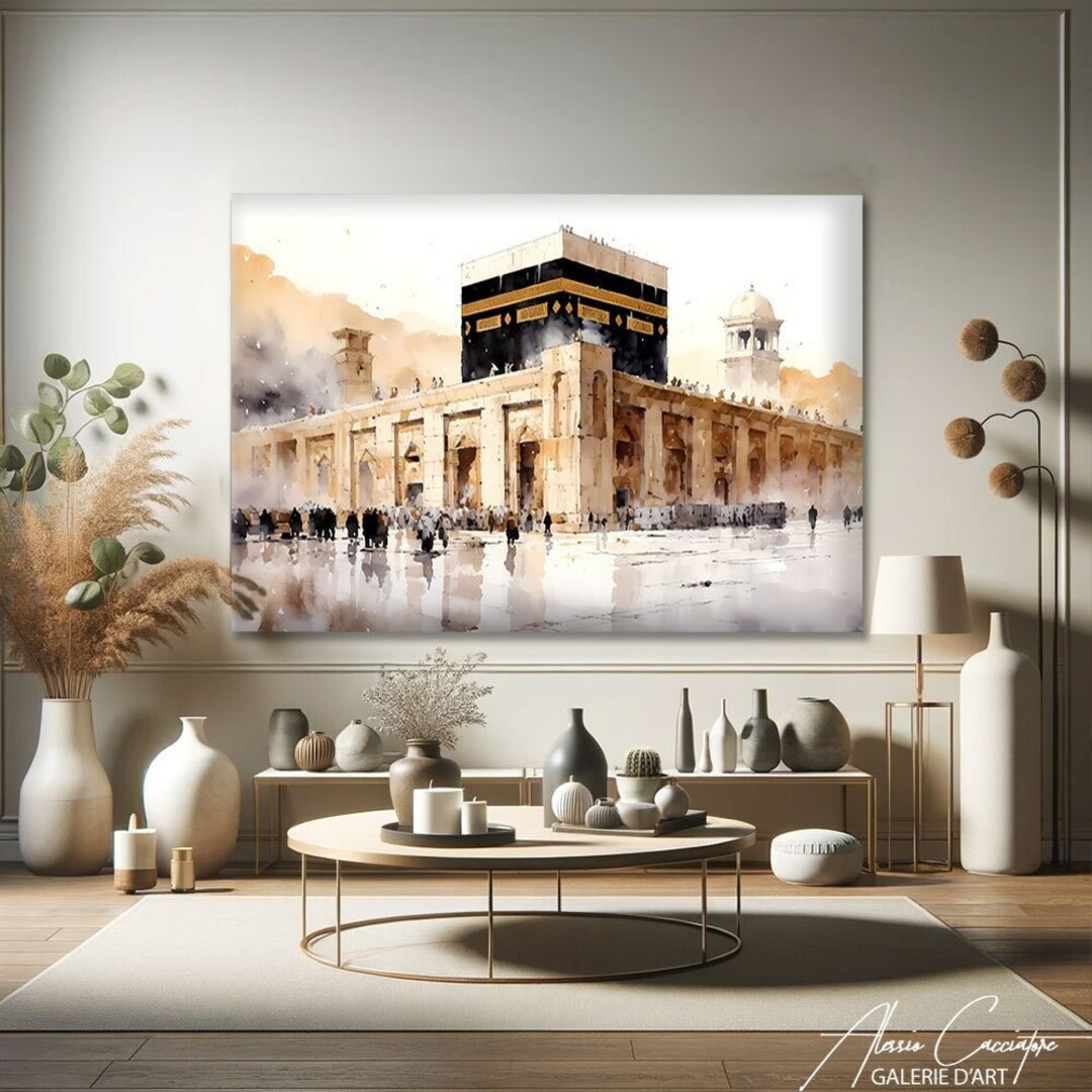 Islamic Wall Art Canvas Abstract, Kaaba Canvas Art, Arabic Wall Art ...