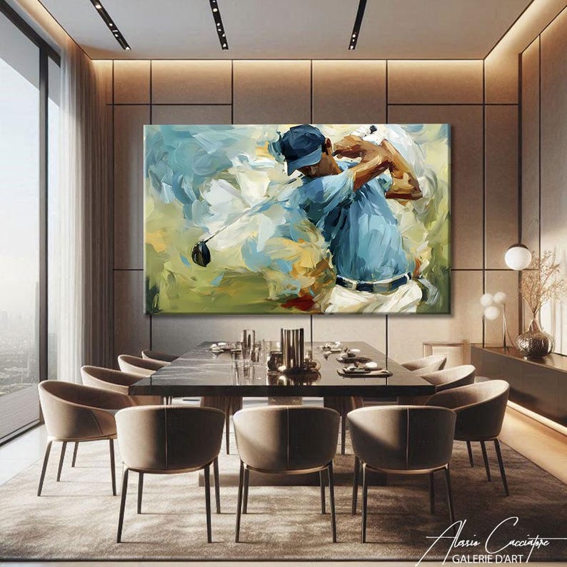 Abstract Golf Art Framed, Golf Wall Decor Prints, Sports Wall Art for ...