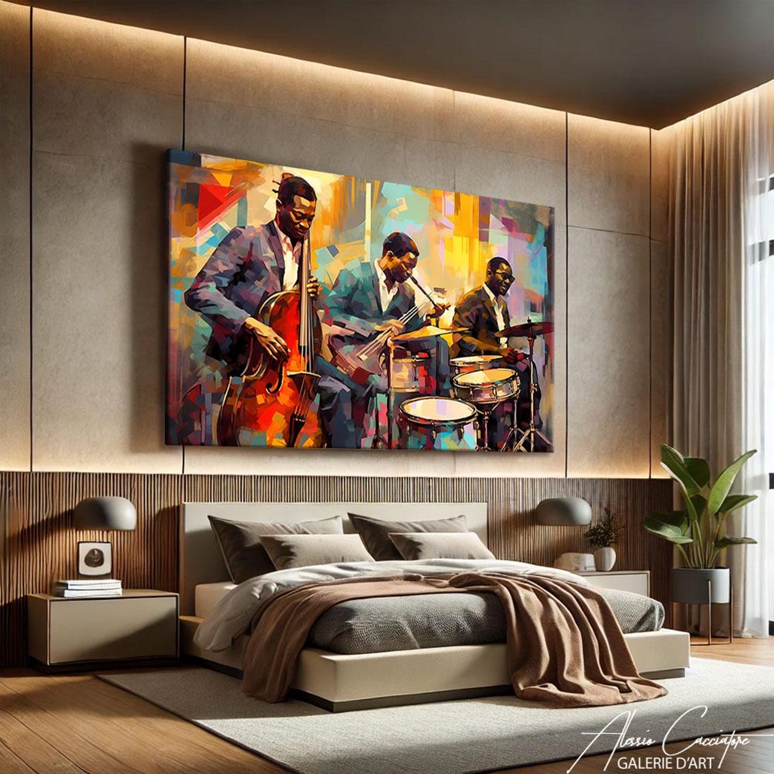 Abstract Jazz Music Wall Art African American, Musician Prints, African ...