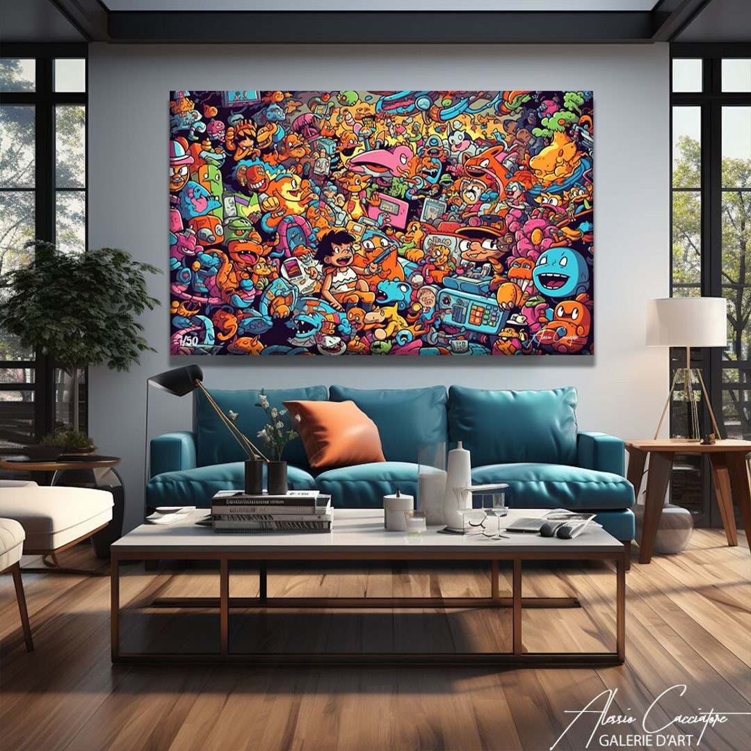 Pop Art Prints Colorful, Doodle Painting, Hypebeast Wall Art Decor, Pop ...