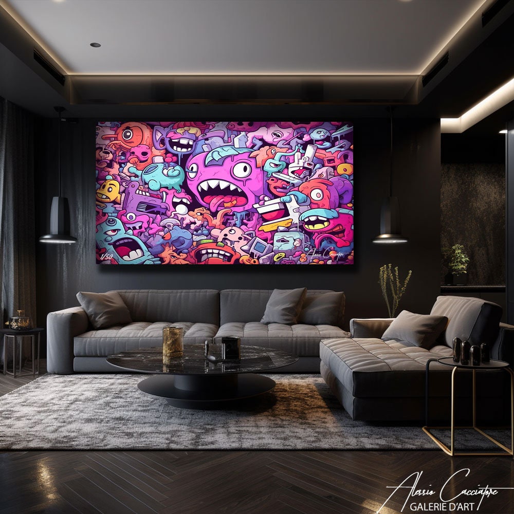 Pop Art Print for Dorm Doodle Wall Art Pop Culture Wall Art - Etsy