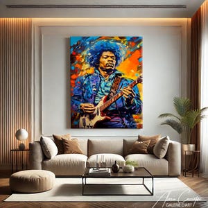 Jimi Hendrix Print, Music Wall Art Prints, Colorful Painting Print ...