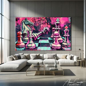 Graffiti Canvas Wall Art, Street Art Prints Art, Chess Wall Art King ...